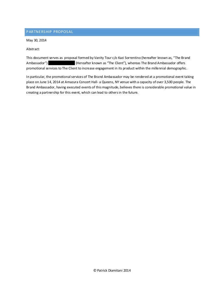 Recent Brand Ambassador Proposal Recent Brand Ambassador Proposal