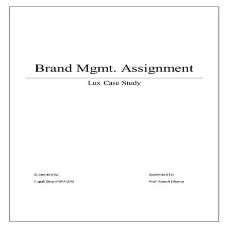 Brand assignment lux case study | DOCX