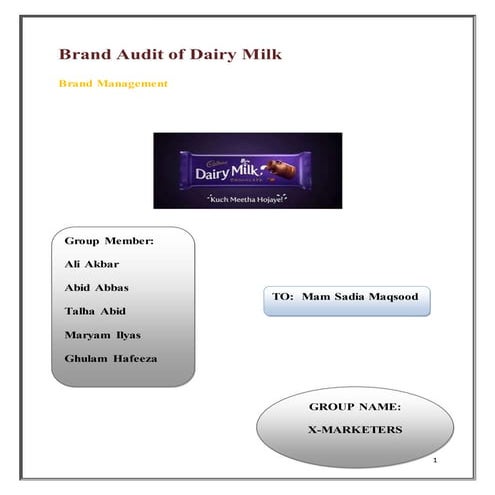 Brand audit dairy milk | DOCX