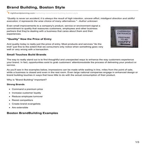 Brand Building Boston Style | PDF