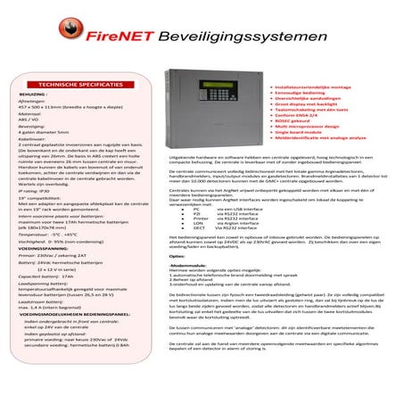 Brandcentrale FireNET | PDF