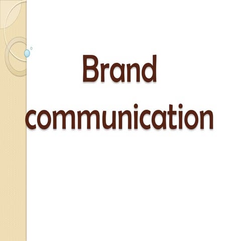 Brand communication | PPTX