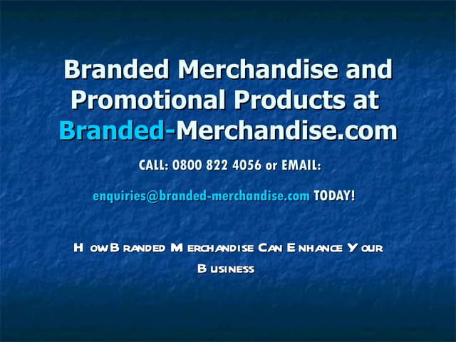 Branded-merchandise presentations