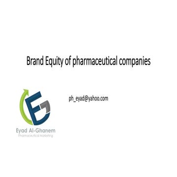 Brand equity of pharmaceutical companies | PPT