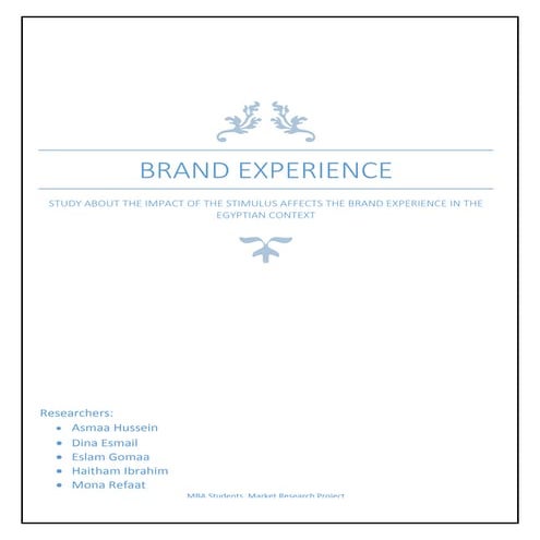 Brand experience report | PDF