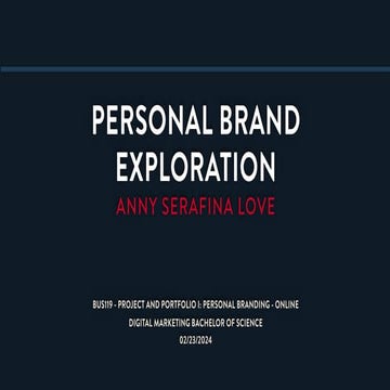 Personal Branding Exploration- Anny Love | PDF