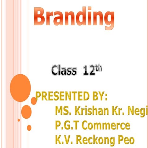 Branding by SK for class xii | PPT