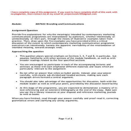 Branding and communication assignment (1) converted | PDF