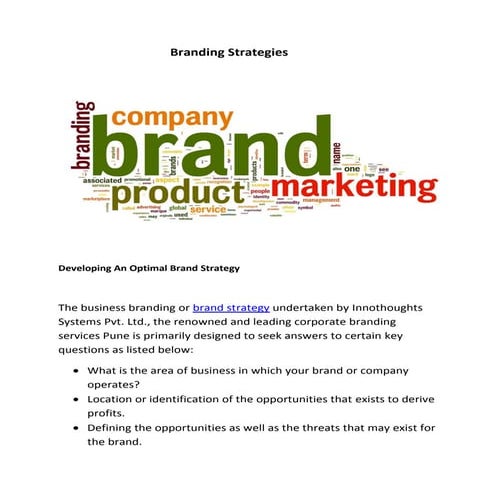 Branding strategies pdf file | PDF | Marketing and Advertising | Business