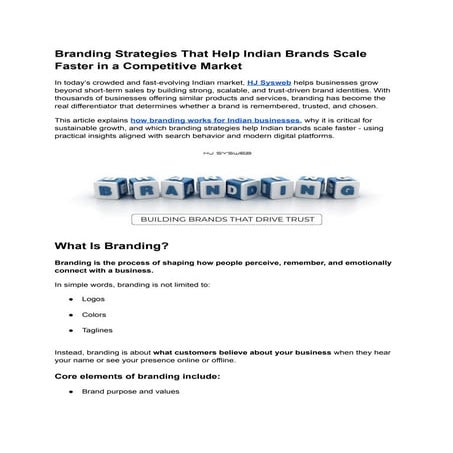 Branding Strategies That Help Indian Brands Scale Faster in a ...