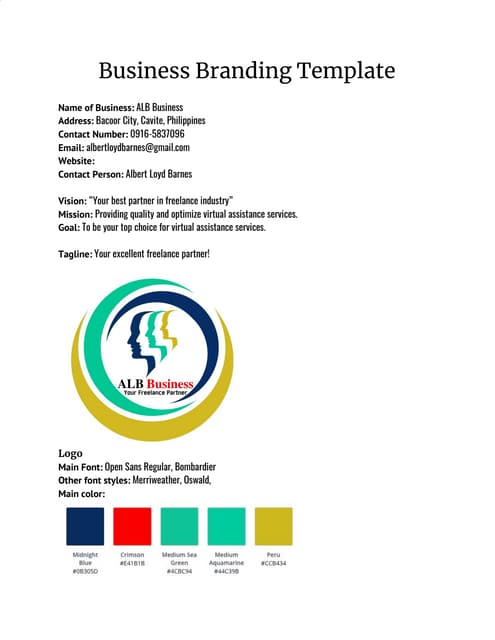 Freelancing branding template (canva) | PDF