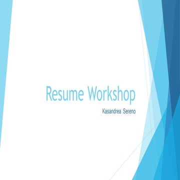 Resume Workshop | PPT