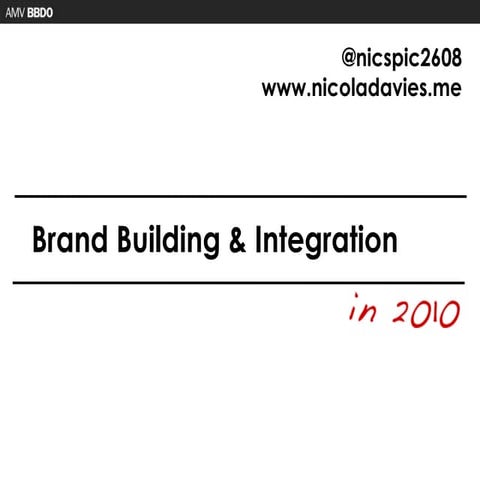Brand Building & Integration in 2010 | PPT