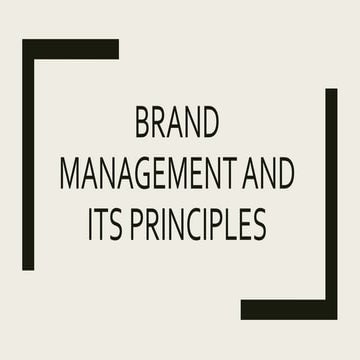 Brand Management and its Principles | PPTX