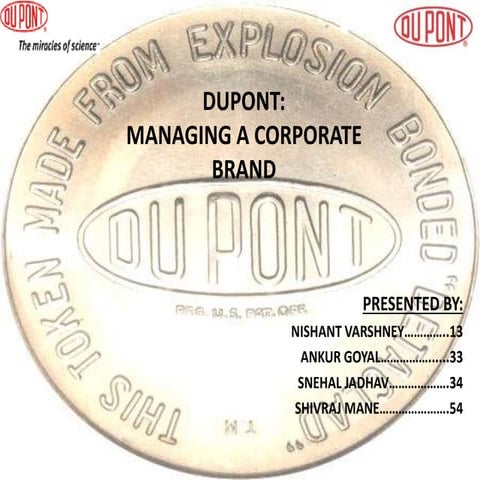 Corporate Brand Strategy of Dupont | PPTX