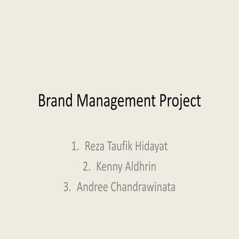 Brand Management Project | PPT