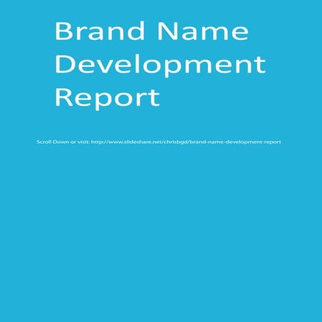 Brand name development report | PDF