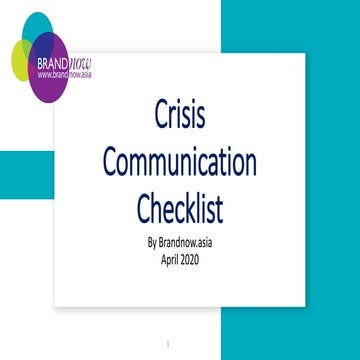 Brandnow.asia: Crisis communication checklist | PDF