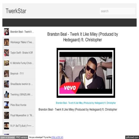 Brandon beal - twerk like miley | PDF