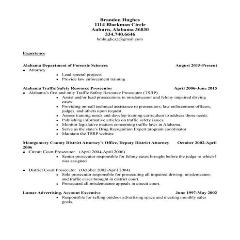 Brandon Hughes CV | PDF