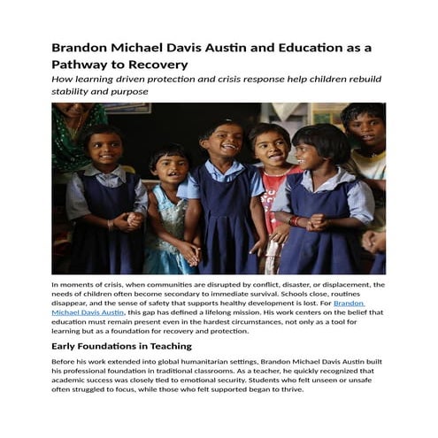 Brandon Michael Davis Austin and Education as a Pathway to Recovery.docx