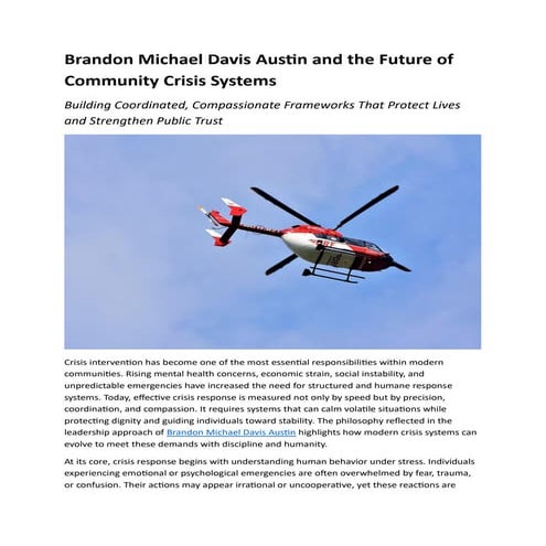 Brandon Michael Davis Austin and the Humanitarian Impact of Education ...