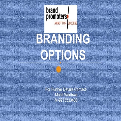 Brand promoters branding option | PPT | Marketing and Advertising | Business
