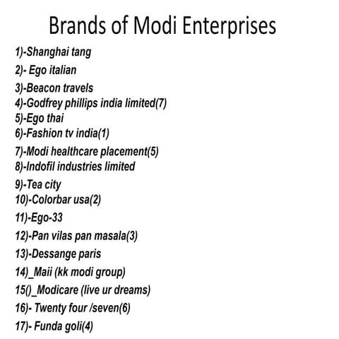 Brands of modi enterprises | PPTX
