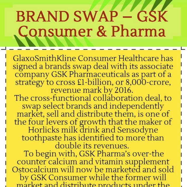 Brand swap – GSK consumer & pharma | PDF