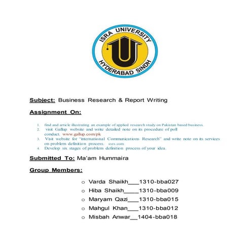 Business Research & Report Writing | DOCX