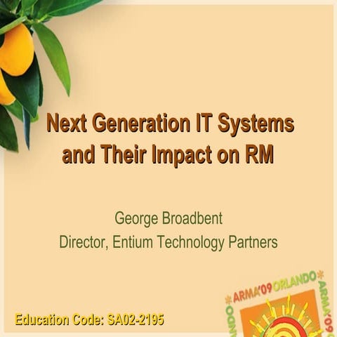 Next Generation IT Systems and Their Impact on RM | PPT