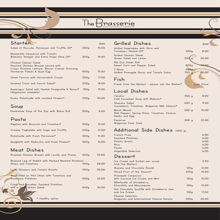 Brasserie Menu | PDF | Dining Out | Food & Drink