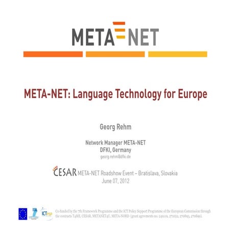META-NET: Language Technology for Europe | PPT