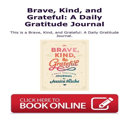 [AUDIBLE] Brave, Kind, and Grateful: A Daily Gratitude Journal | PDF