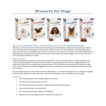 Bravecto for dogs | PDF