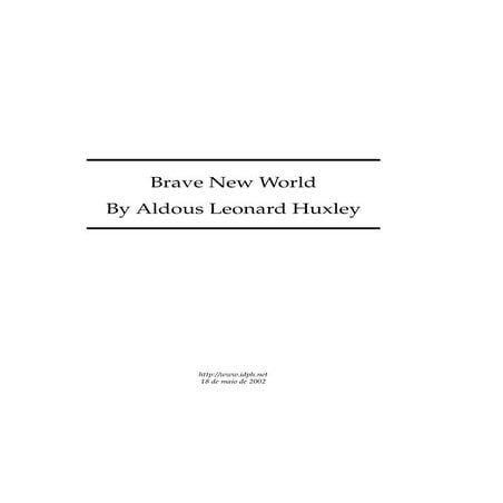 A Brave New World by Aldous Huxley | PDF | Genetics | Science
