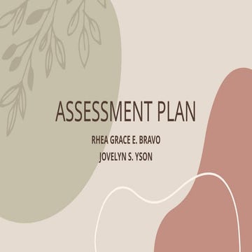 Assessment Plan Power Point Presentation | PPTX