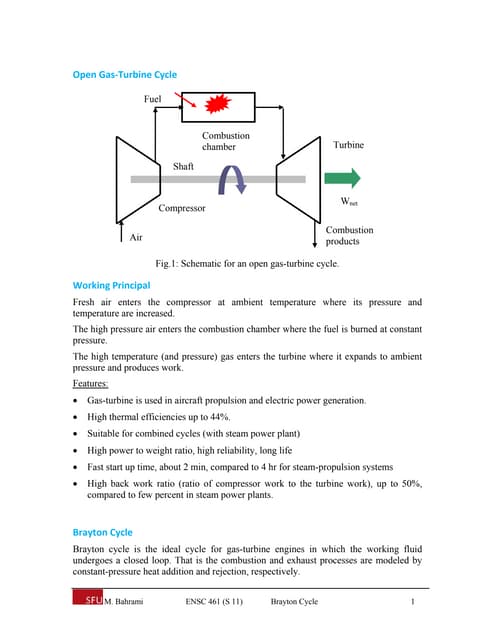 Gas turbine cycle (open and closed gas turbine cycle) | PPTX