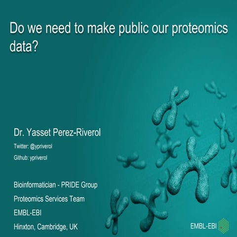 Standarization in Proteomics: From raw data to metadata files | PDF