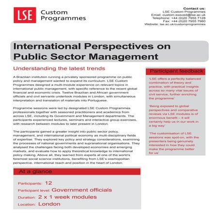 International Perspectives on Public Sector Management | PDF