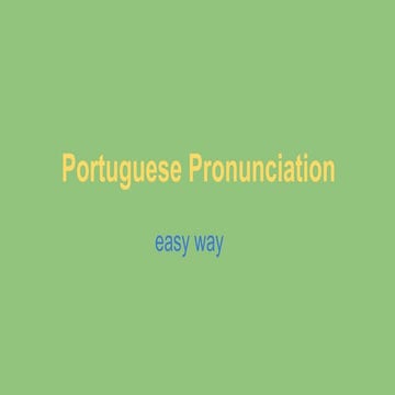 Brazilian Portuguese Pronunciation | PDF