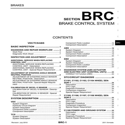 2011 Armada BRAKE CONTROL SYSTEM SERVICE MANUAL | PDF