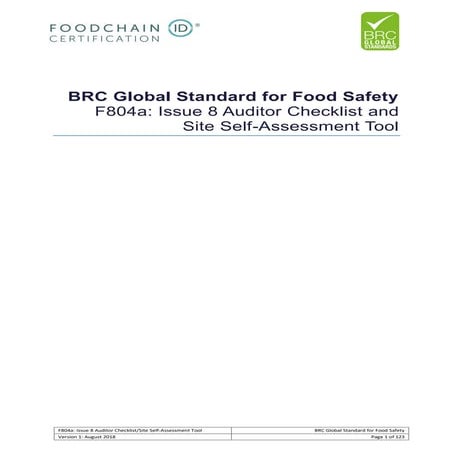 Brc auditor check list | PDF
