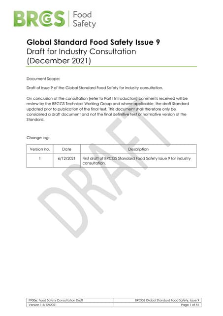 ISO 22000:2018 FSMS manual template (preview) | PDF