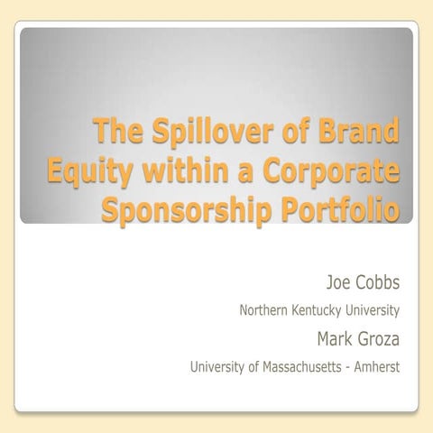 Sponsorship portfolio brand spillover effects | PPTX | Advertising ...