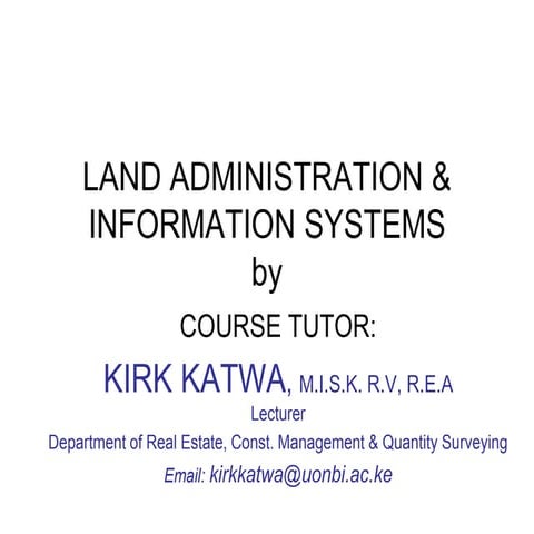 Land information and Administration systems | PDF