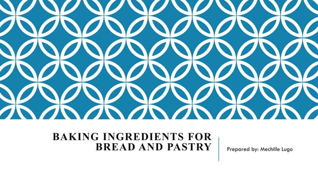 BAKERY - Raw Materials | PDF