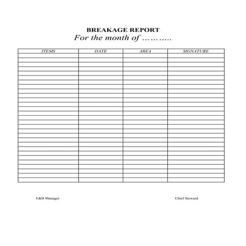 breakage report sheet.doc
