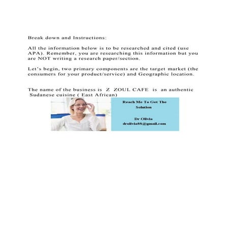 Break down and Instructions All the information below is to.docx | Food ...