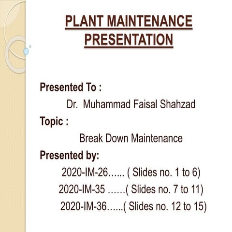 Breakdown Maintenance in engineering.pptx